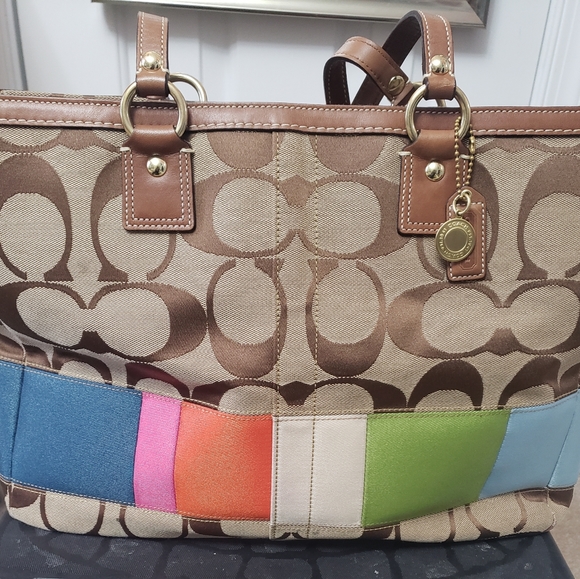Coach | Bags | Coach Signature Tote Multicolor | Poshmark